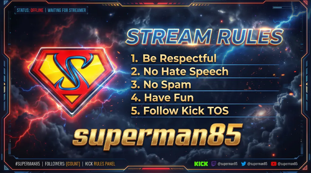 superman85 Stream - Watch Live on Kick